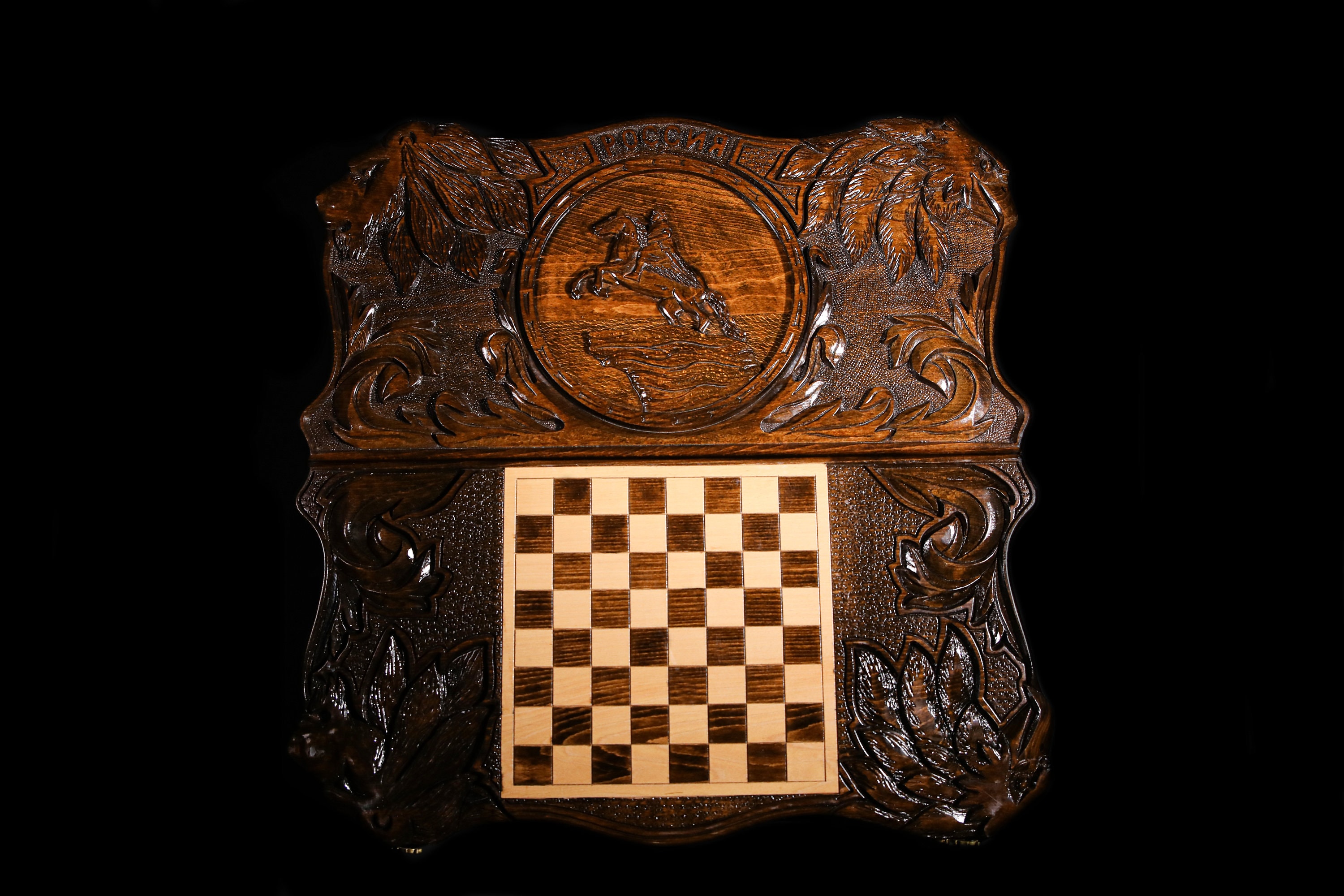 Russian Backgammon Lion and Eagle in the Center Russian Knight - Etsy