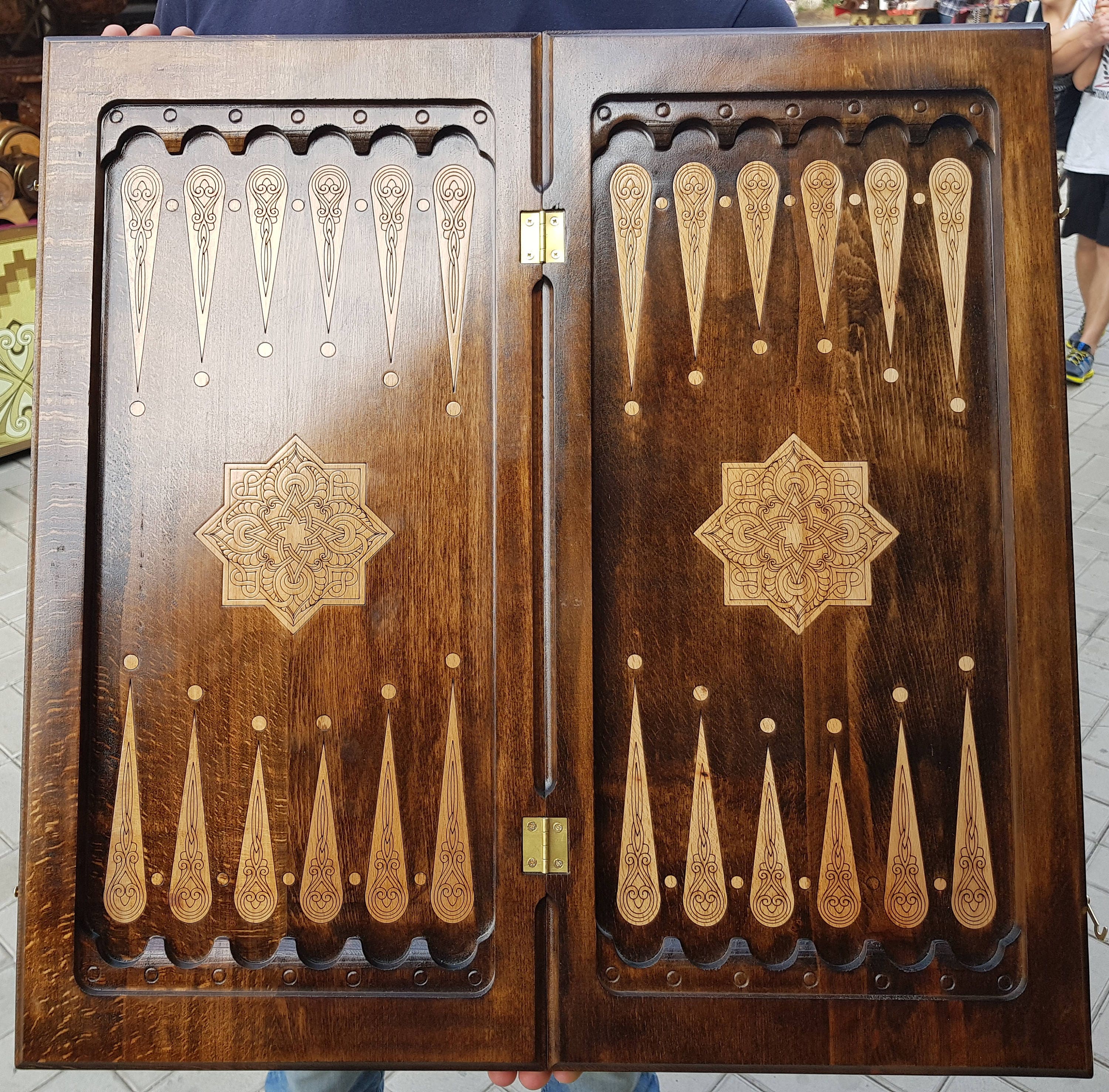 Backgammon With an Armenian Pattern.hand Made From Wood.infinity Symbol ...