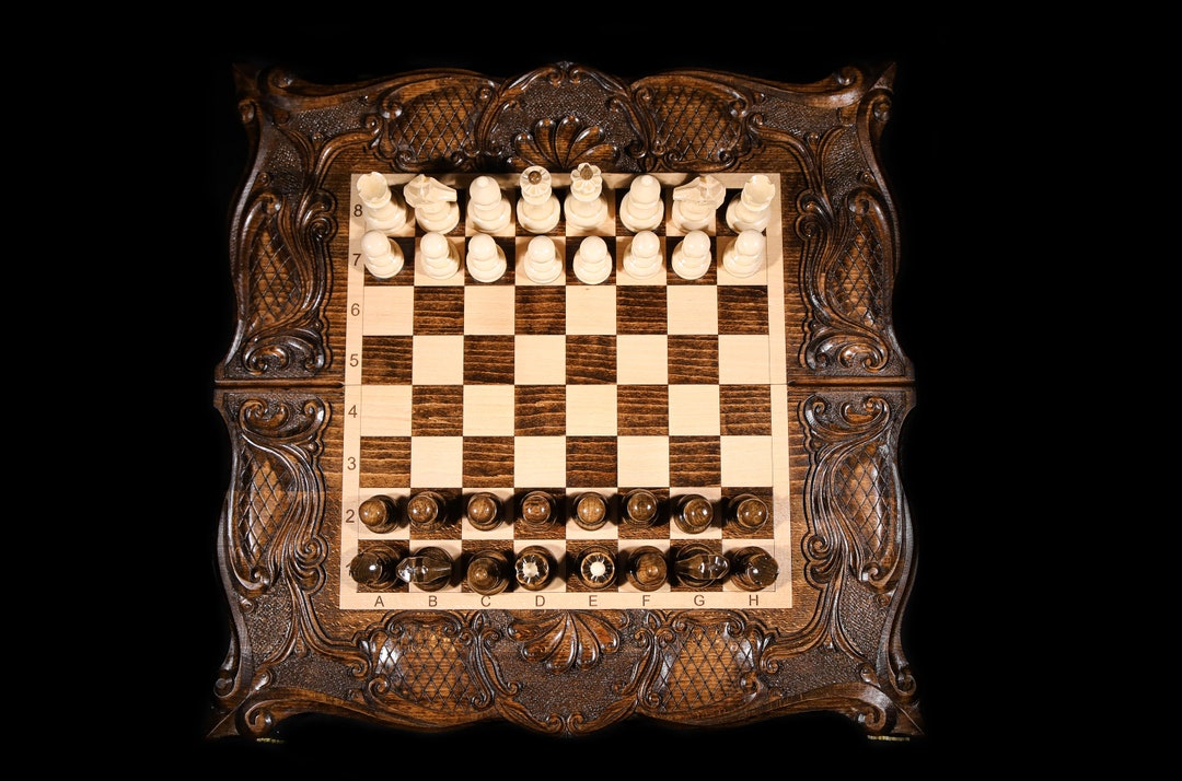 Old Style Chess. Handmade Chess Backgammon and Checkers and Beech Wood ...