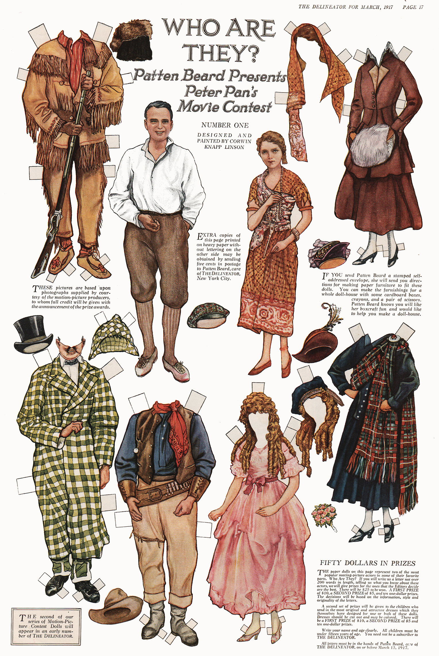 Digital Paper Doll, Delineator 1917, Movie Star, Costumes, Theater, Who ...