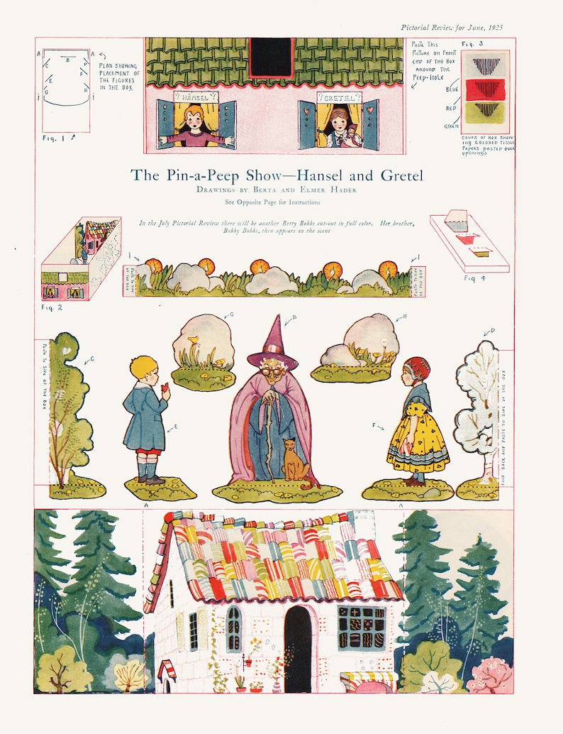 Digital Paper Toy Theater, Paper Doll, Puppet, Hansel and Gretel, Fairy ...