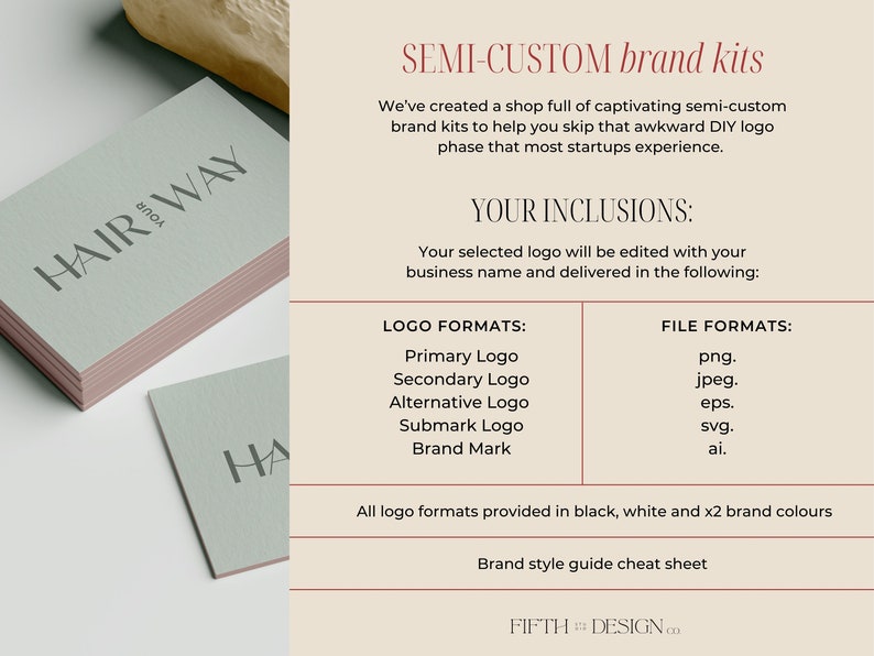 Semi-custom Brand Kit Pre-made Branding Modern Logo - Etsy