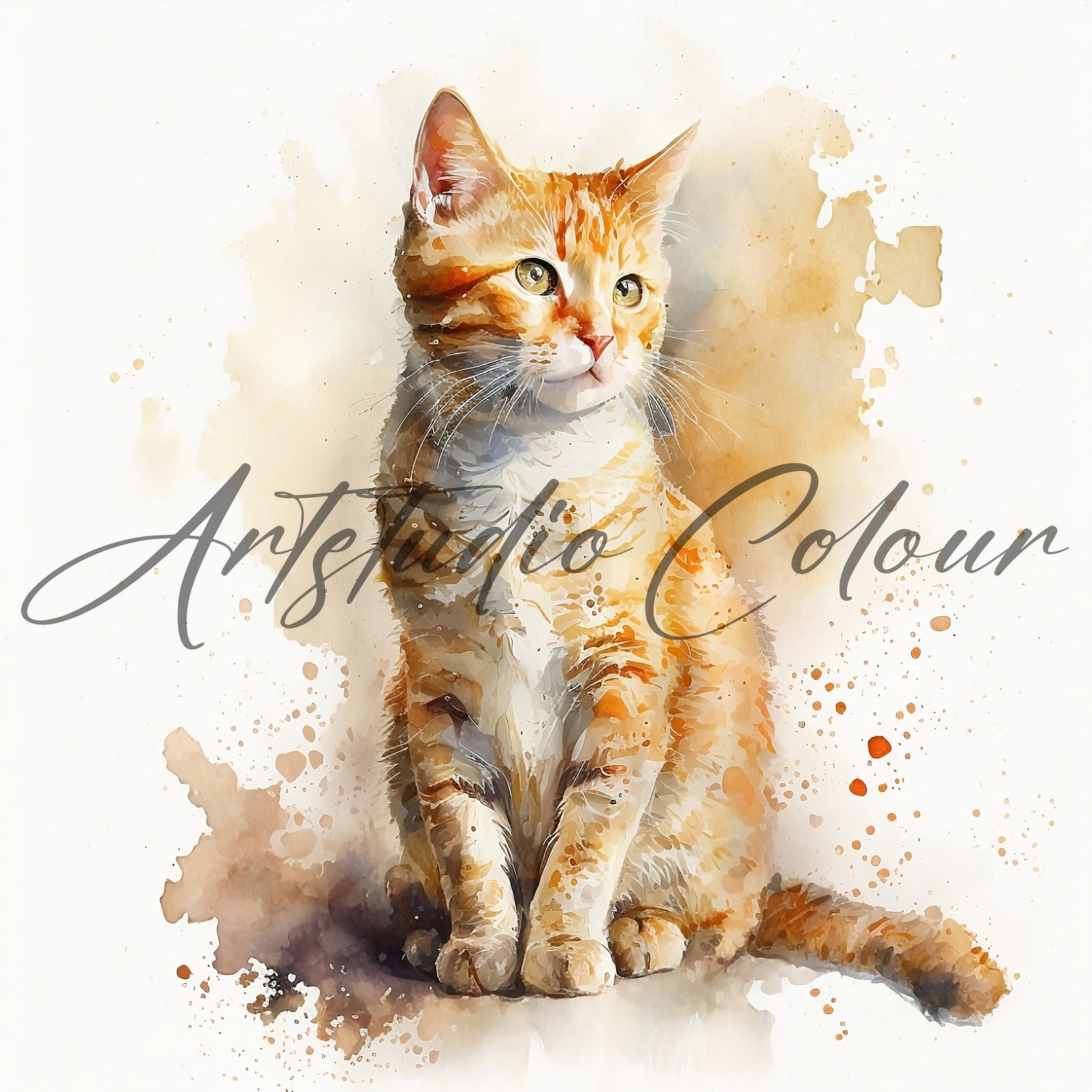 Ginger Tabby Cat Clipart, 10 High Quality Jpgs, Digital Download ...