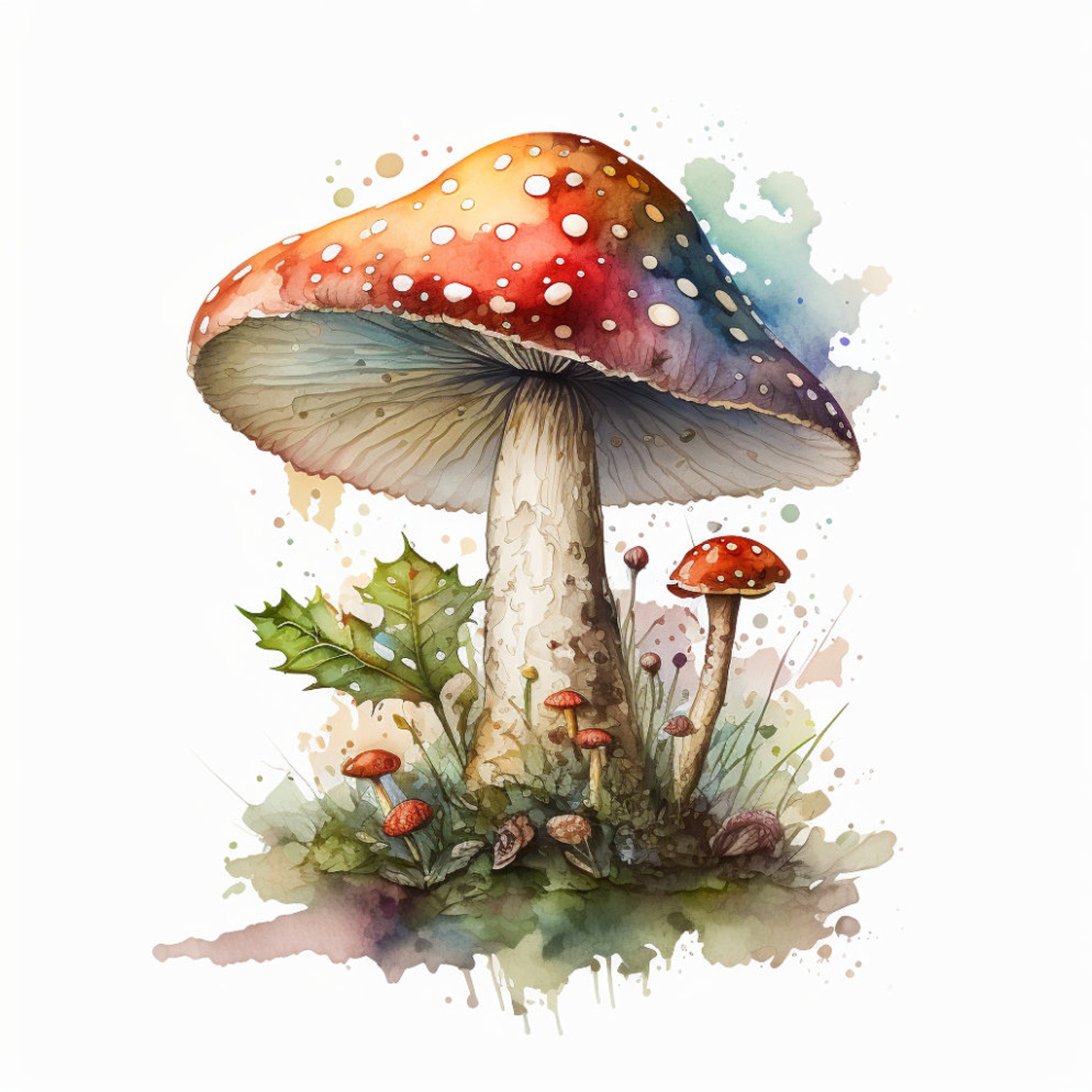 Botanical Toadstool Clipart 10 High Quality Jpgs Digital - Etsy Australia