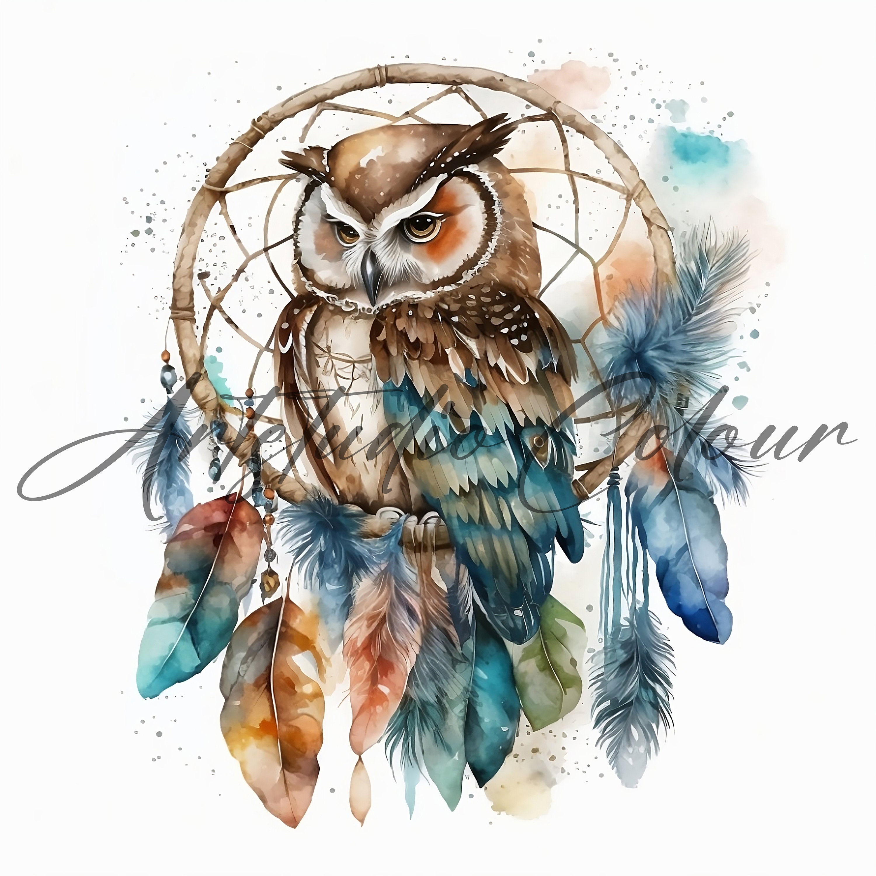 Boho Owl Clipart 10 High Quality Jpgs Digital Download - Etsy
