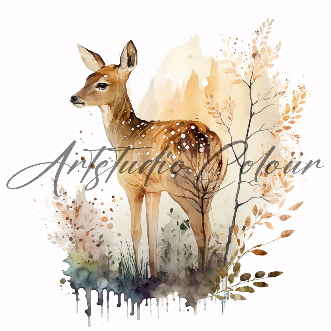 Fawn Clipart 10 High Quality Jpgs Digital Download - Etsy
