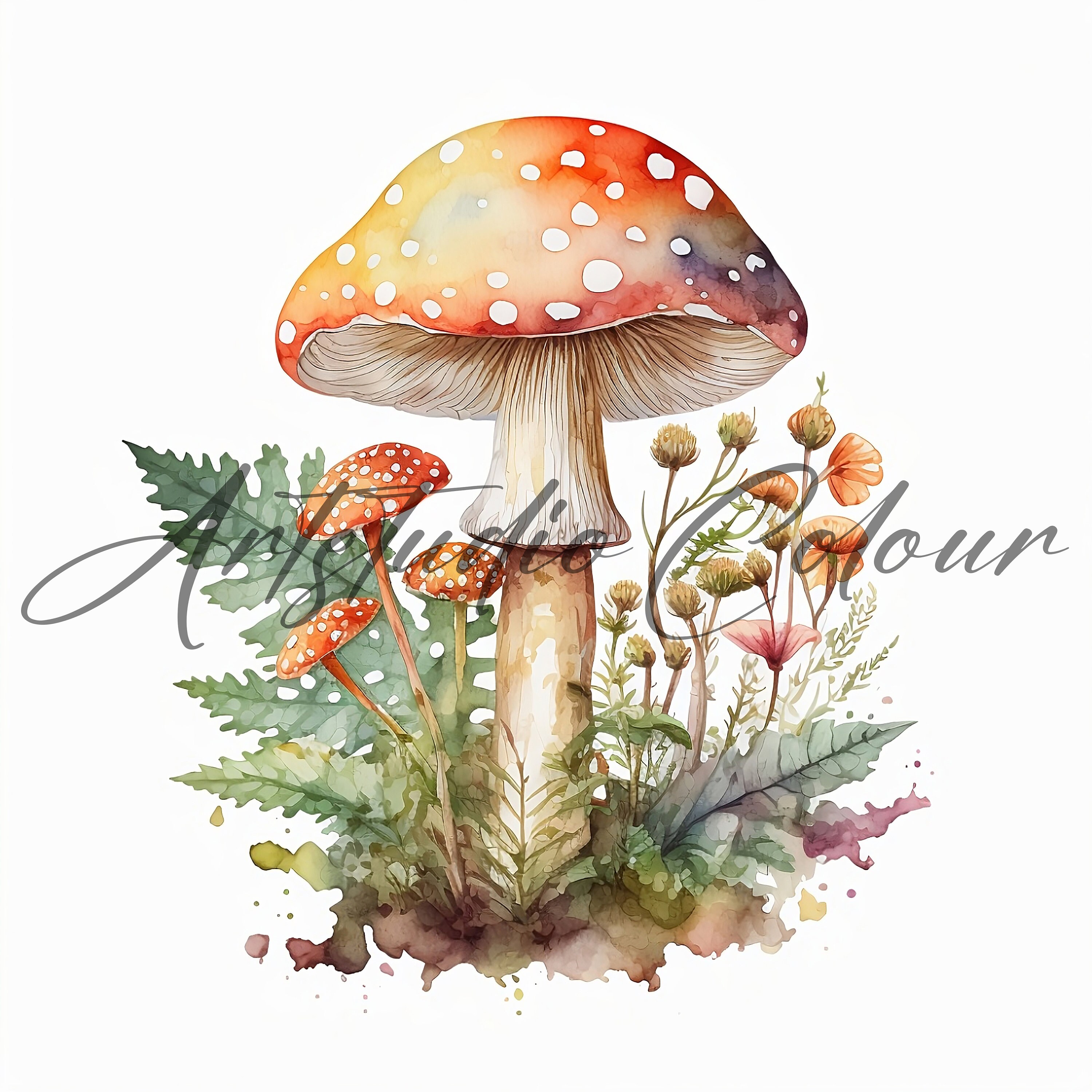 Botanical Toadstool Clipart, 10 High Quality Jpgs, Digital Download ...