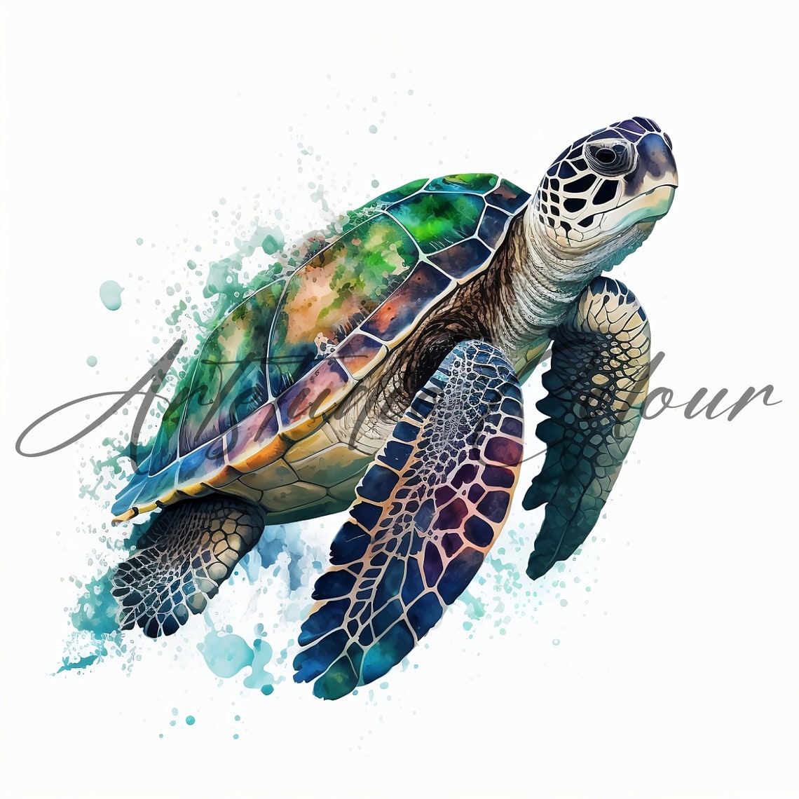 Sea Turtle Clipart 10 High Quality Jpgs Digital Download - Etsy