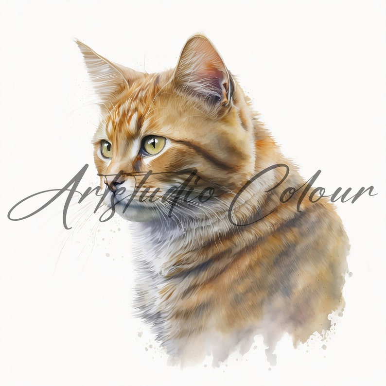 Ginger Tabby Cat Clipart, 10 High Quality Jpgs, Digital Download ...