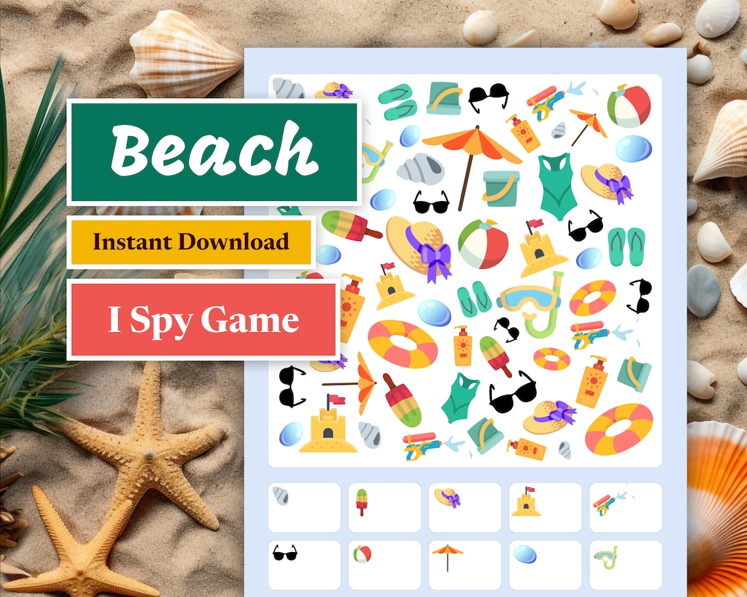 Beach I Spy Game Fpr Kids Seek and Find for Toddler - Etsy