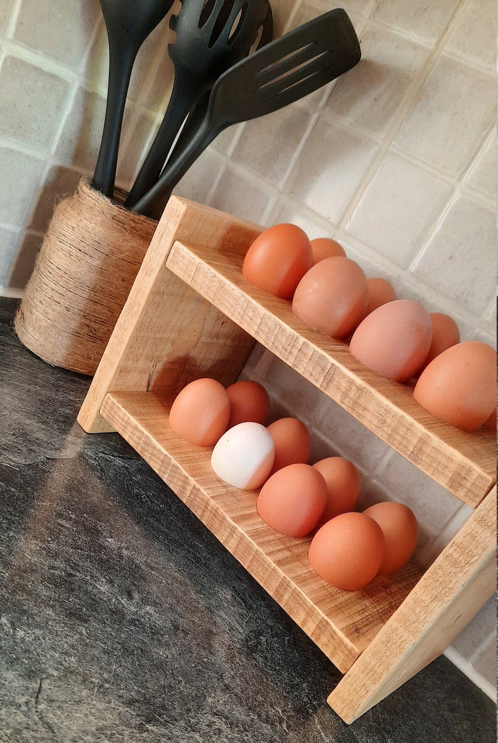 Rustic Pallet Wood Egg Holder: Handmade Farmhouse Decor - Etsy UK