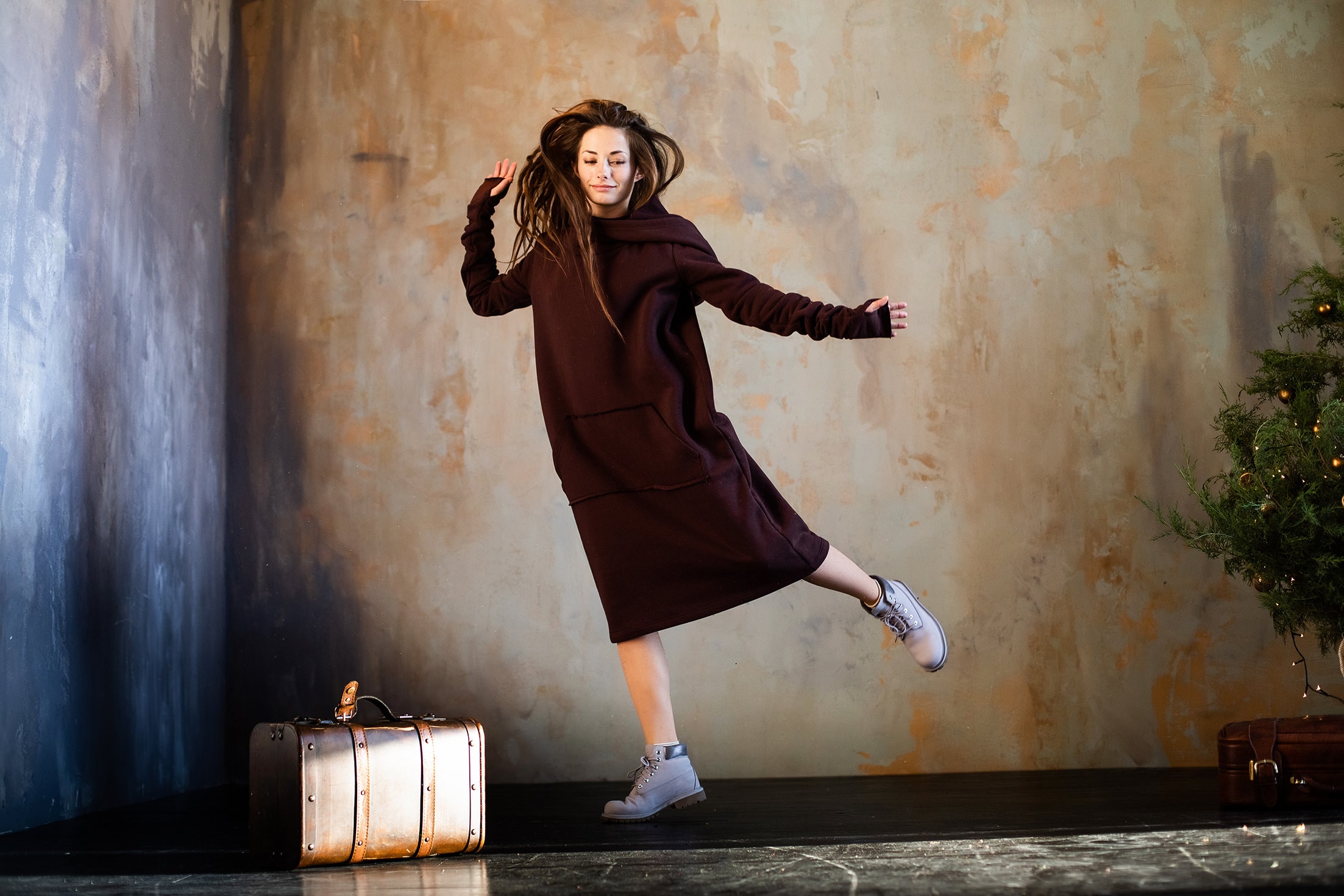 Dark brown warm dress oversize dress chocolate brown warm | Etsy