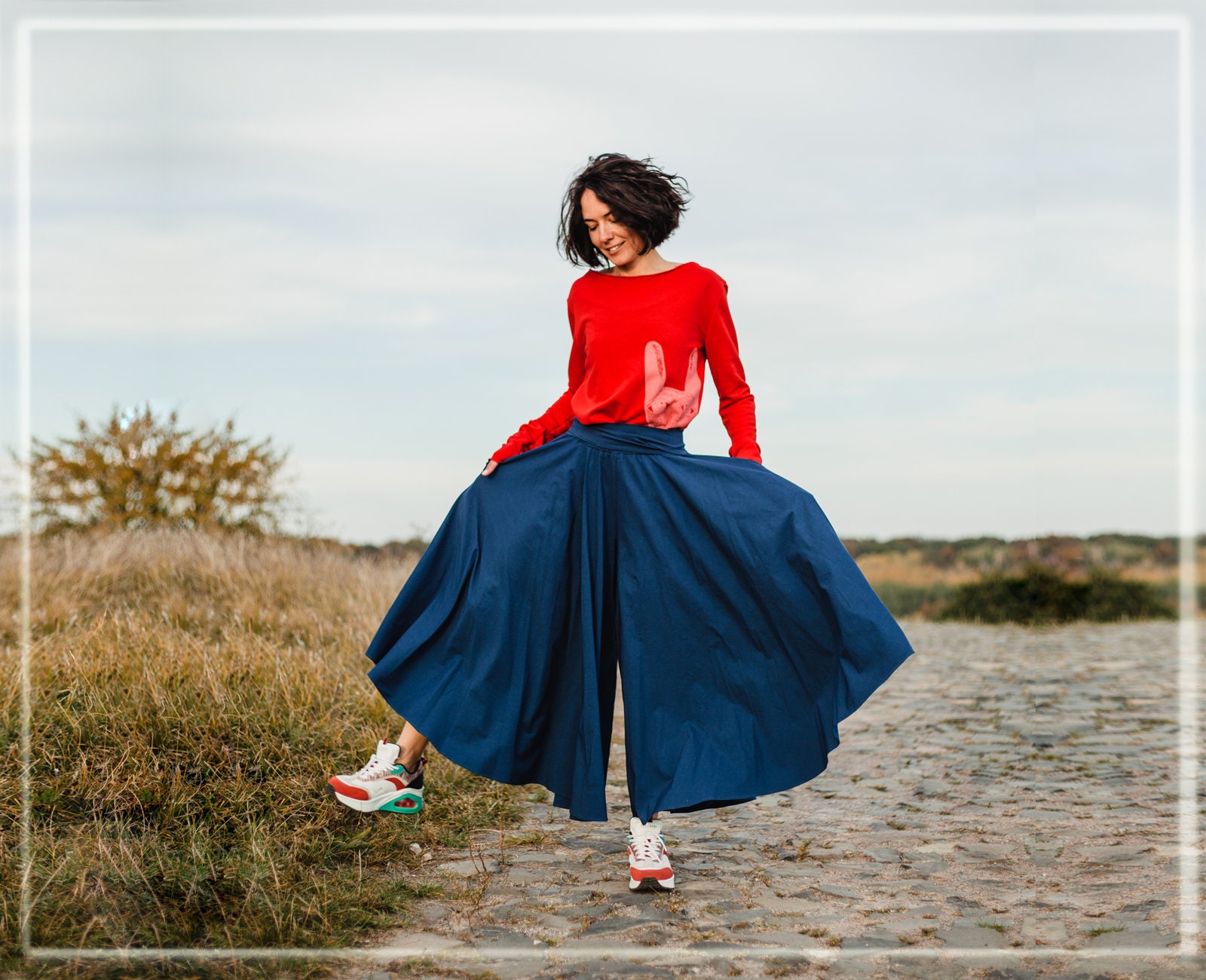 Dark Blue Palazzo Pants, Palazzo Pants Women, Skirt Pants, Wide Leg ...