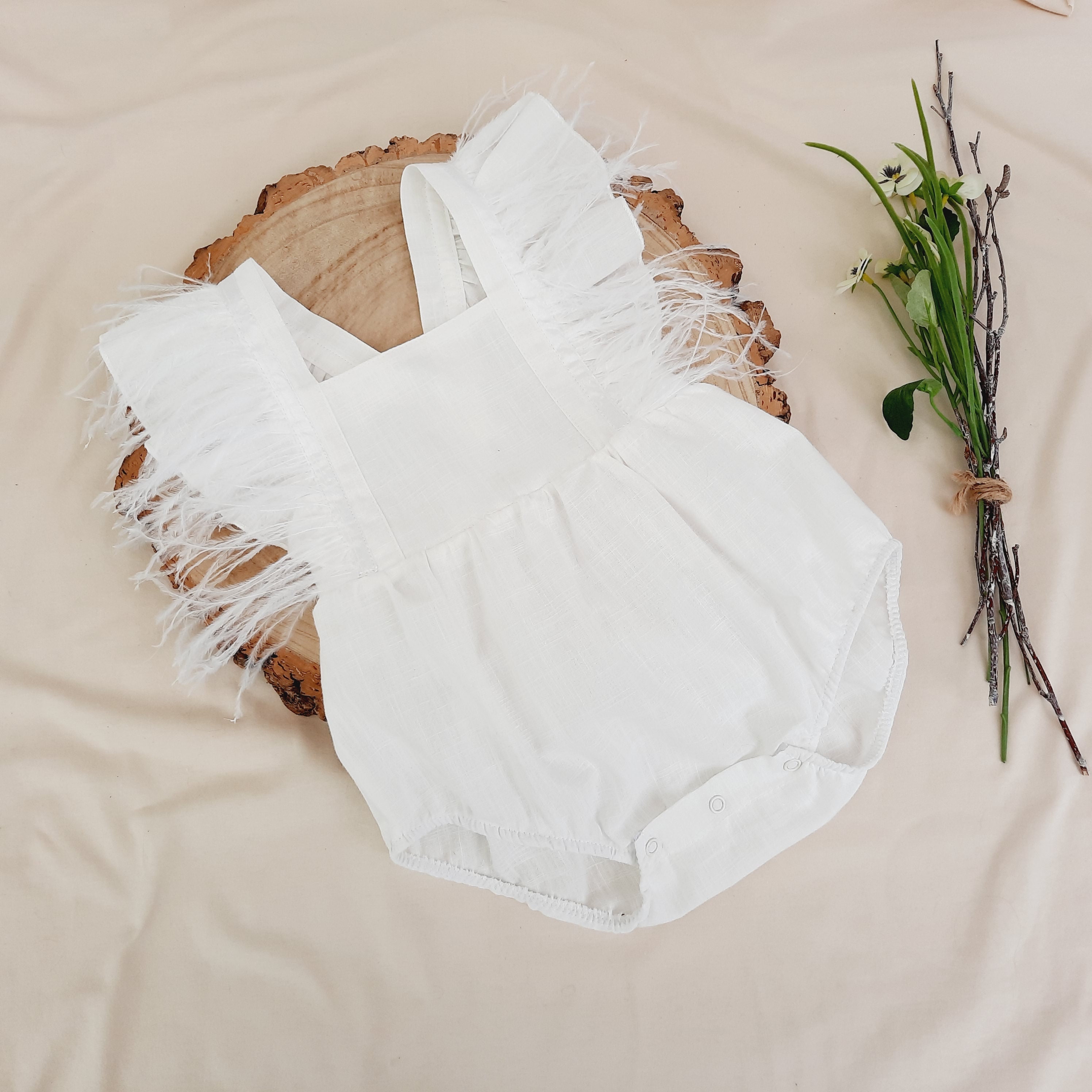 White Baby Girl Summer Ruffle Romper Cotton Boho Romper - Etsy UK