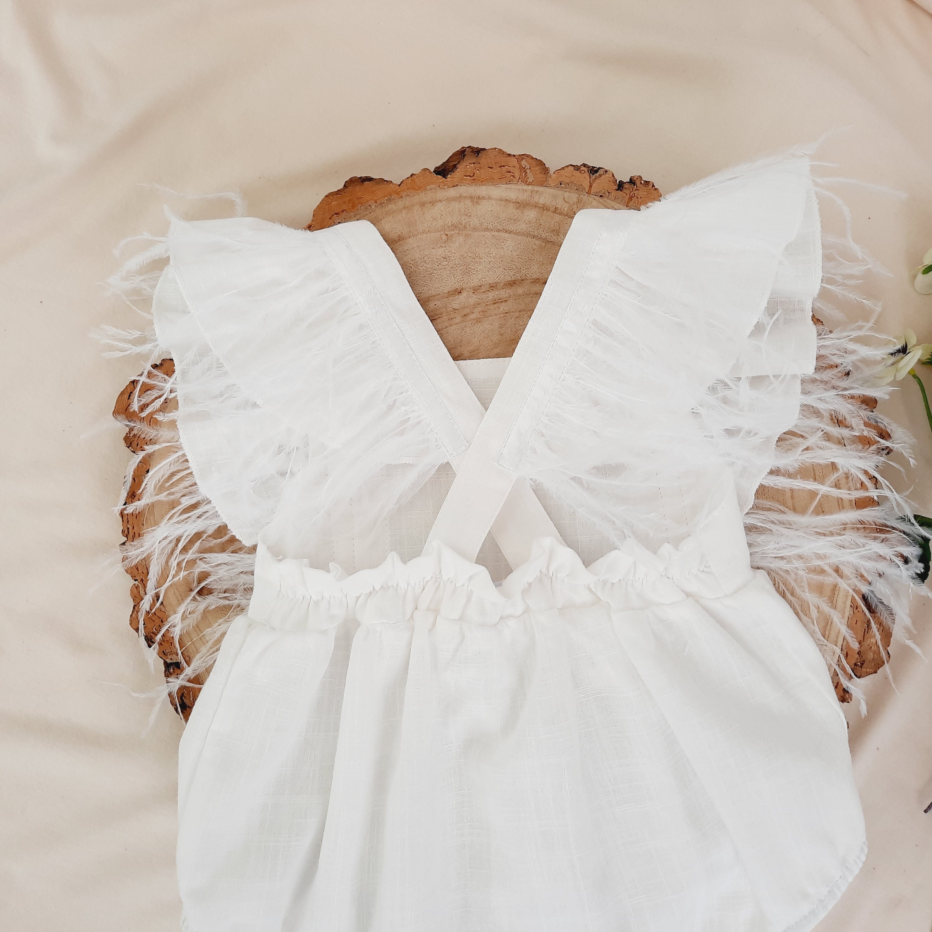 White Baby Girl Summer Ruffle Romper Cotton Boho Romper - Etsy UK