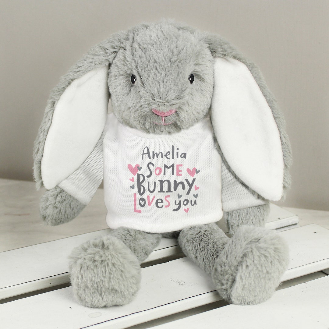 Personalized Bunny Stuffed Animal, Personalized Easter Bunny Stuffed ...