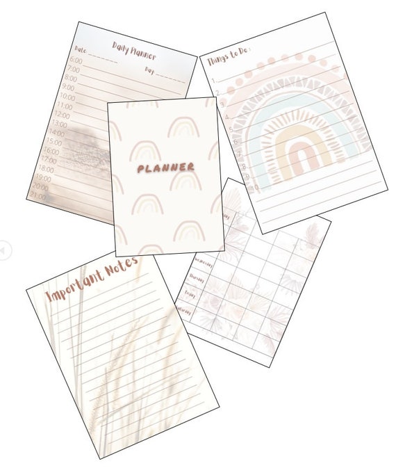 Boho Themed Planner Printable Daily Planner Monthly - Etsy
