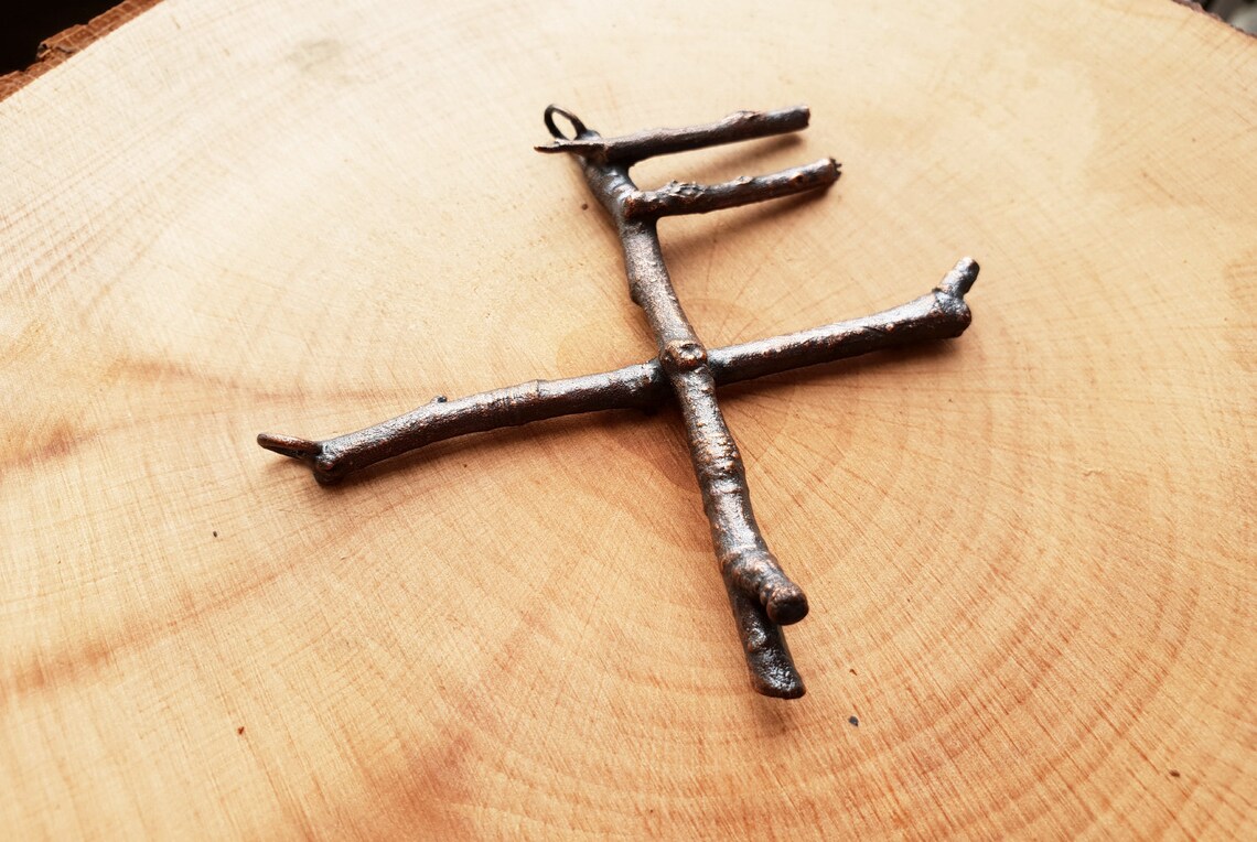 Bind Rune Pendant Good Luck Bindrune Necklace Copper Plated - Etsy