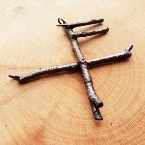 Bind Rune Pendant Good Luck Bindrune Necklace Copper Plated - Etsy