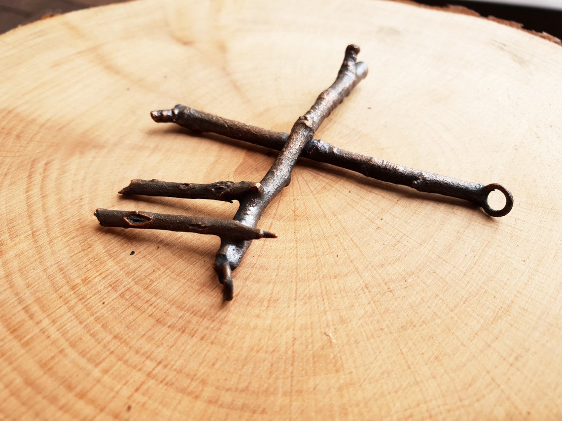 Bind Rune Pendant Good Luck Bindrune Necklace Copper Plated - Etsy