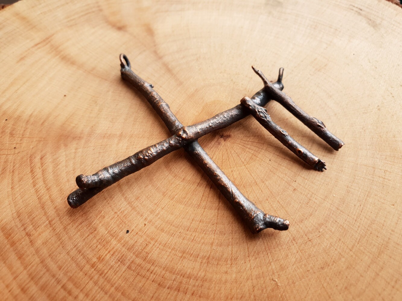 Bind Rune Pendant Good Luck Bindrune Necklace Copper Plated - Etsy