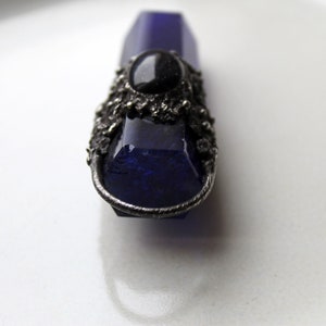 Glass Crystal Pendant Big Blue Crystal Occult Talisman on - Etsy