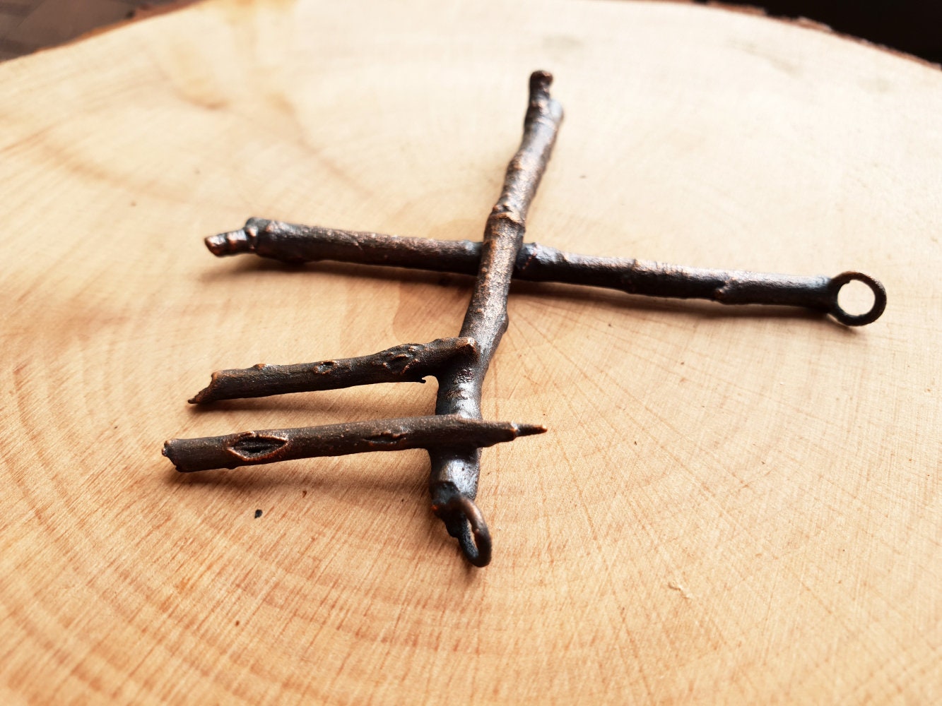 Bind Rune Pendant Good Luck Bindrune Necklace Copper Plated - Etsy