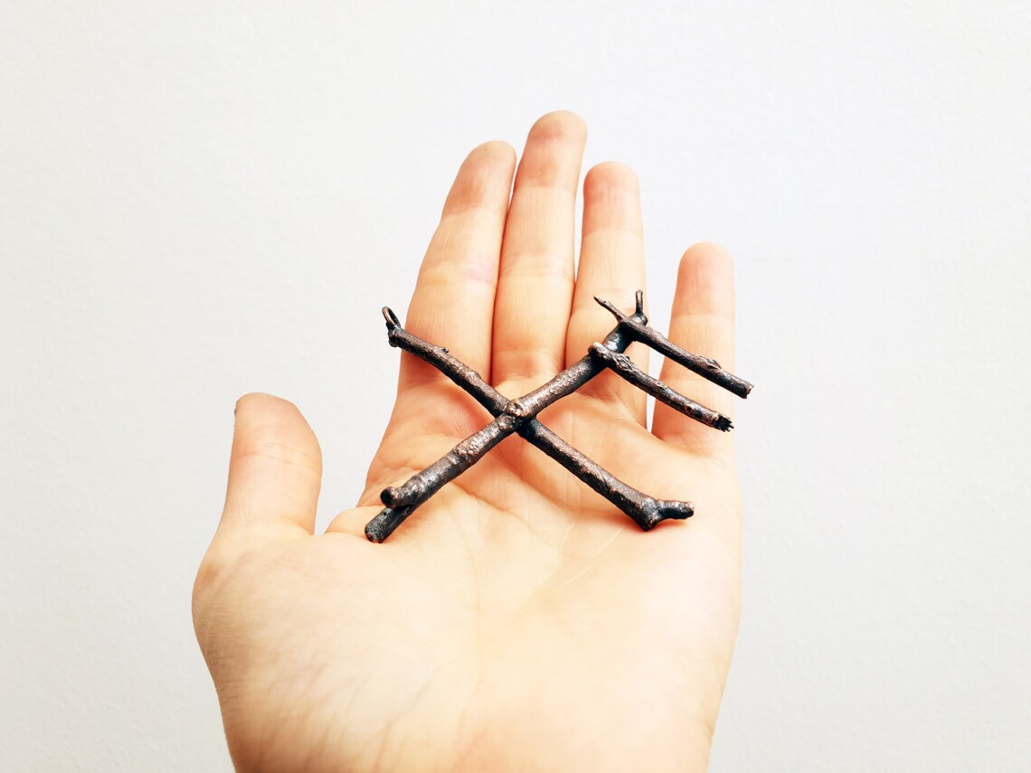 Bind Rune Pendant Good Luck Bindrune Necklace Copper Plated - Etsy