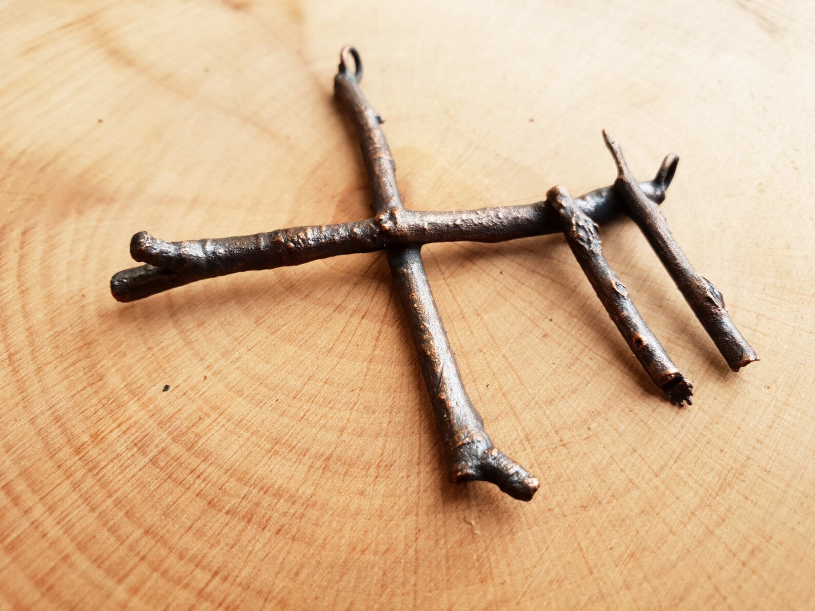 Bind Rune Pendant Good Luck Bindrune Necklace Copper Plated - Etsy