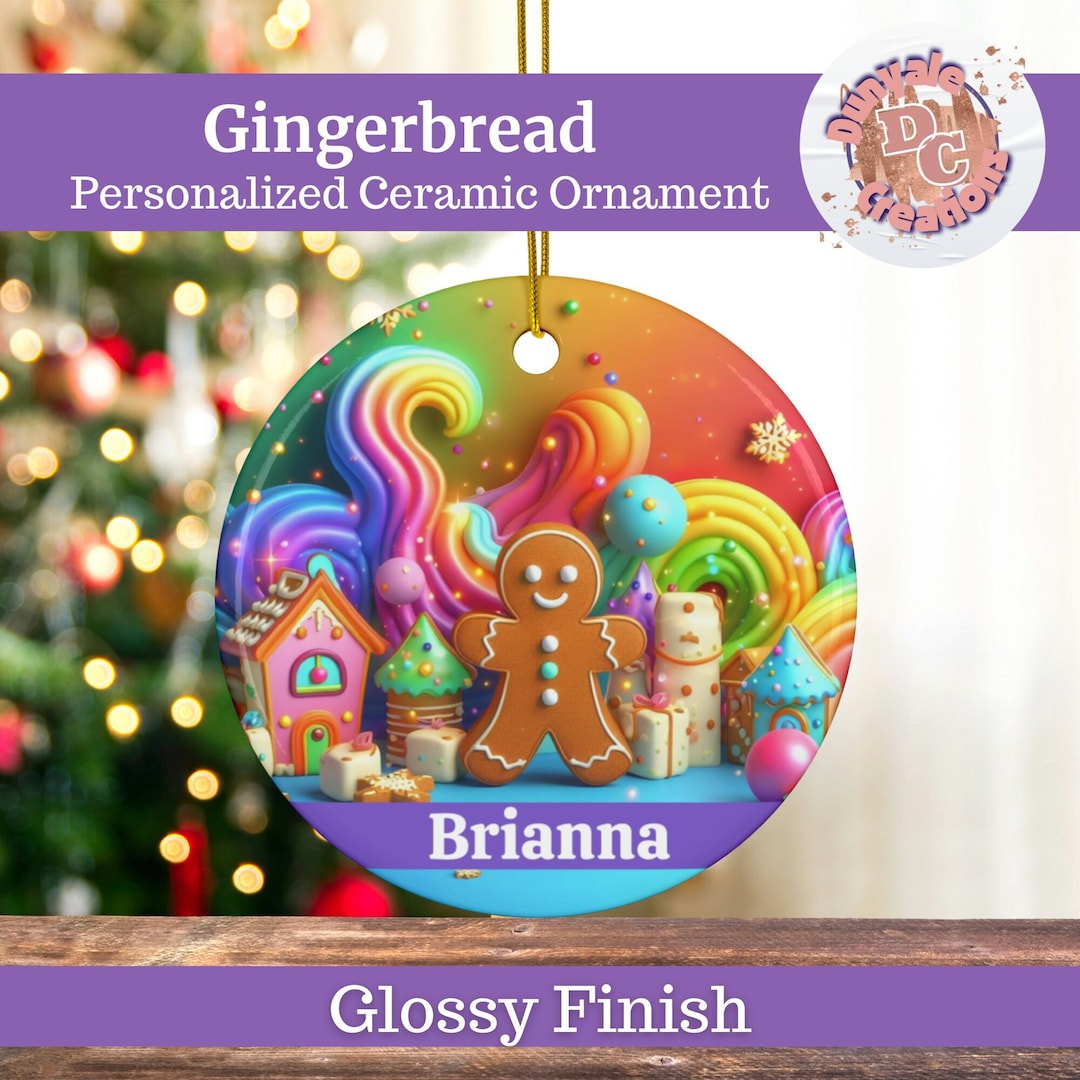 Gingerbread Christmas Ornament, Gingerbread Ornament Personalized ...
