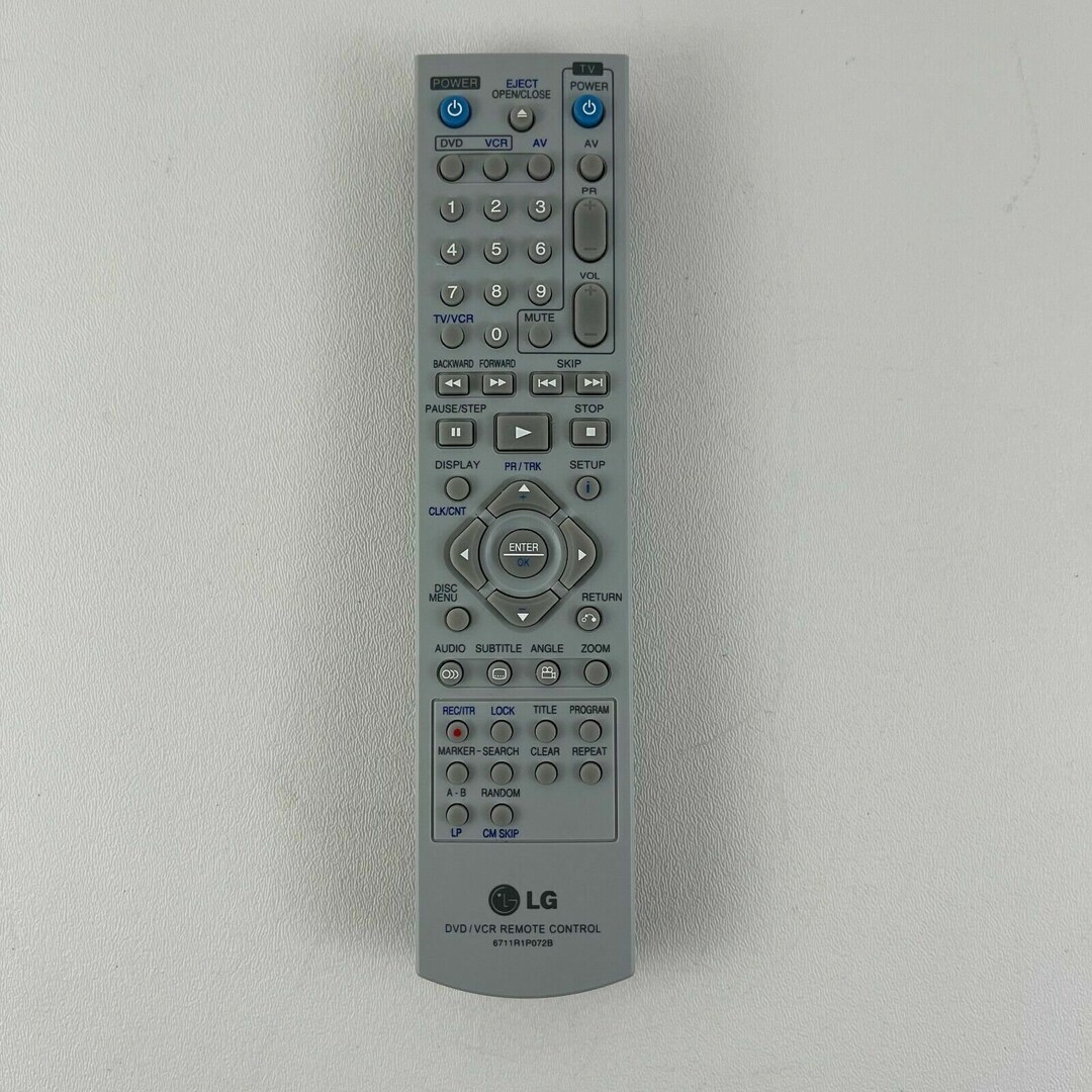 Genuine LG Remote Control DVD Vcr Combo Player 6711R1P072B Tested US ...