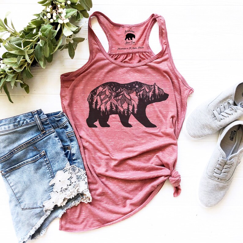 Bear Mountains Tank Womens Clothing Outdoorsy Wanderlust - Etsy