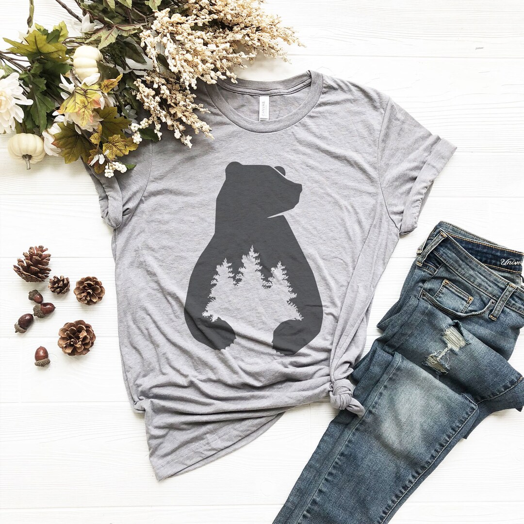 Bear Shirt Bear Tshirt Tree Shirt Pnw Pacific Northwest Nature Shirt ...