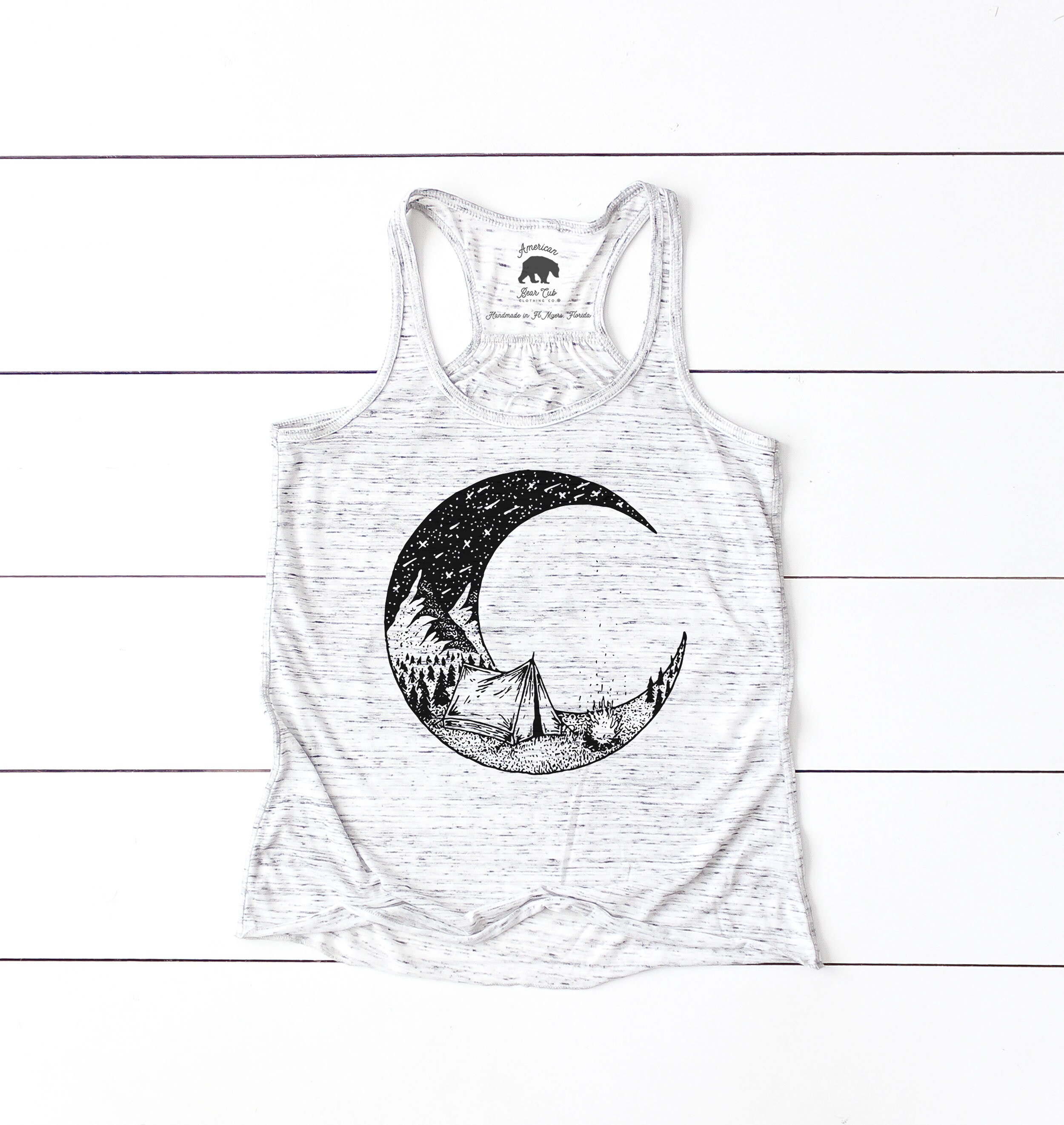 Camping Bonfire Tank Top Crescent Moon Tank Tops Plus Size - Etsy