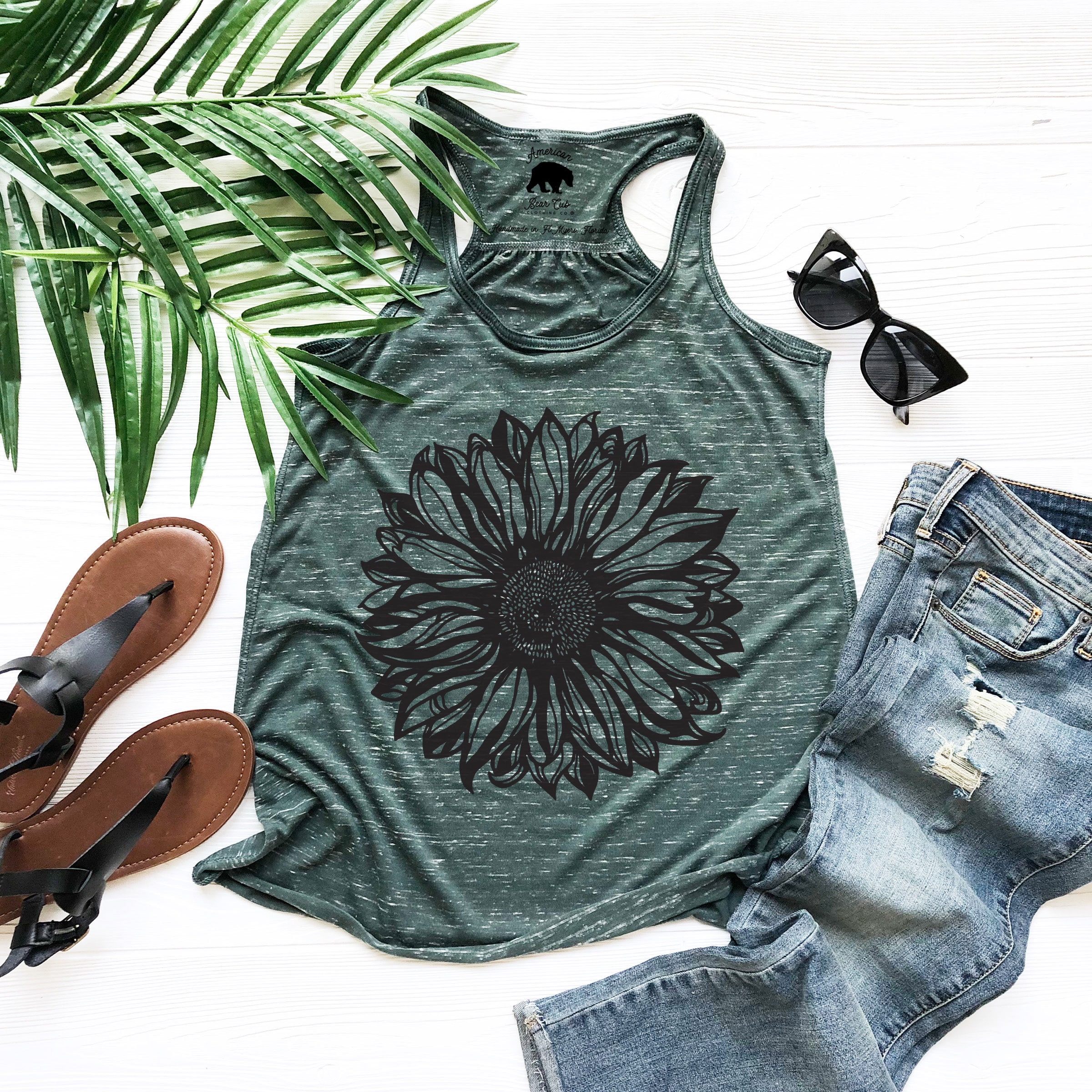 Sunflower Tank Tops Womens Summer Tops and Clothing Sun - Etsy