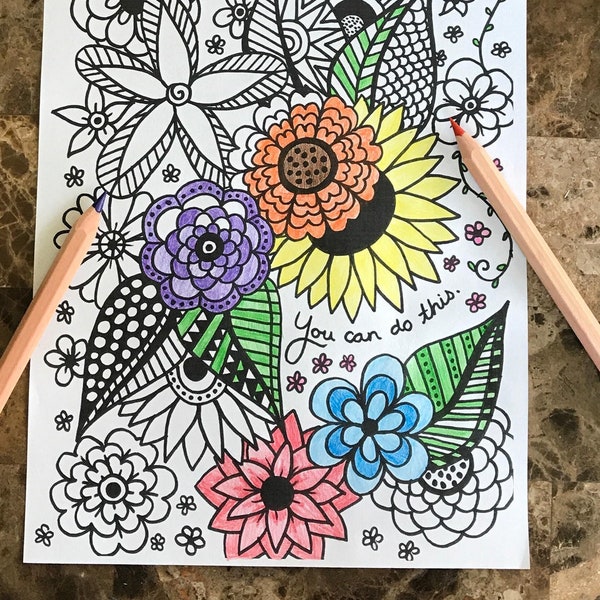 She Believed She Could so She Did Printable Adult Coloring Page - Etsy