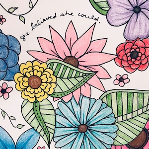 She Believed She Could so She Did Printable Adult Coloring Page - Etsy