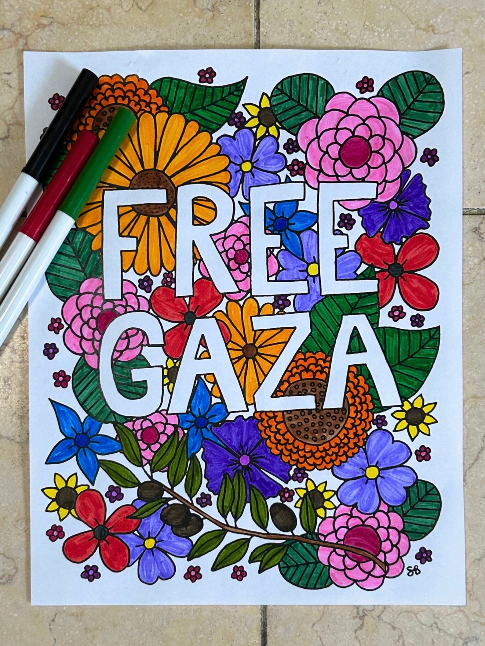 Free Gaza Printable Adult Coloring Page - Etsy