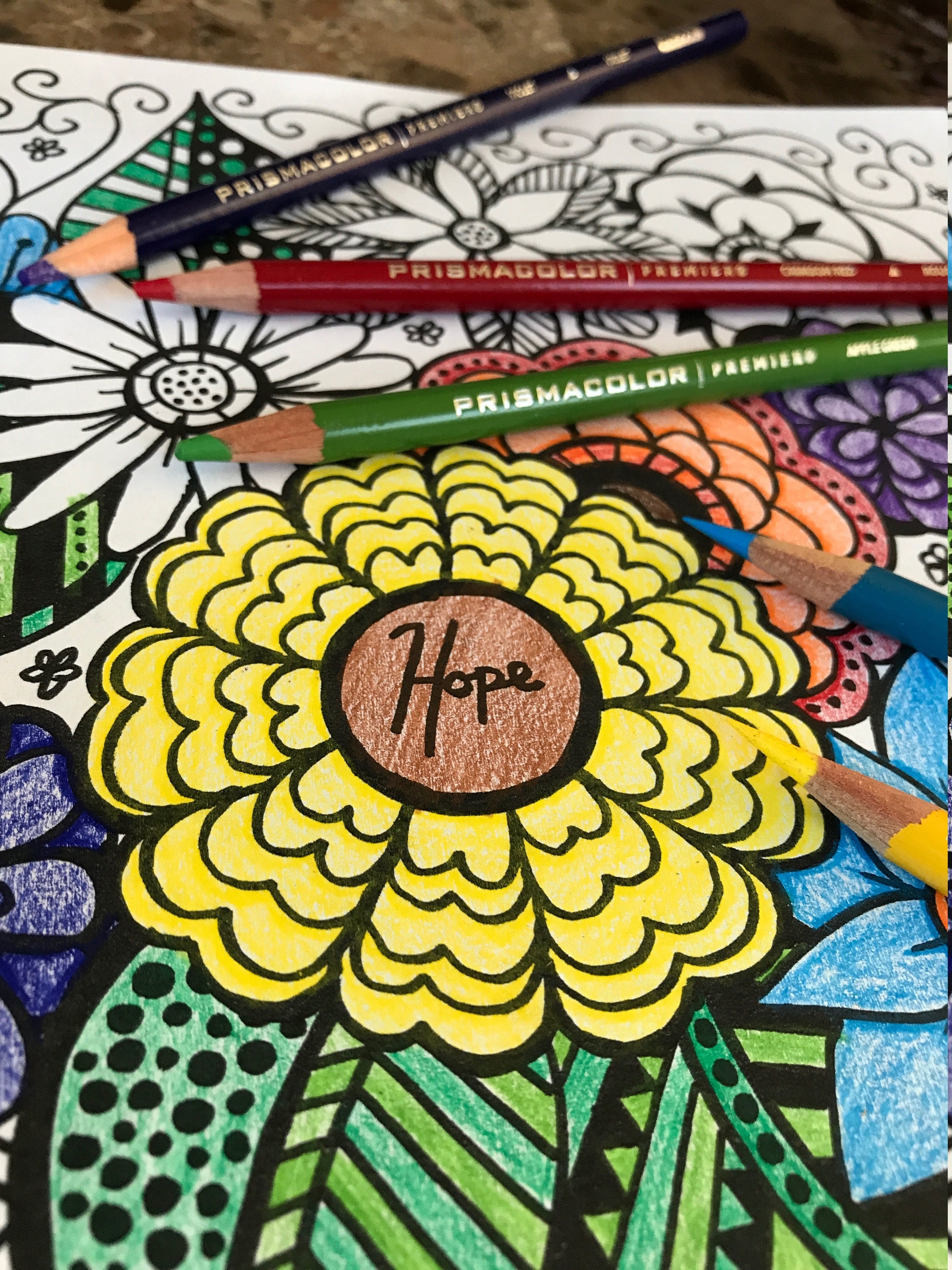 Hope Inspirational Printable Adult Coloring Page - Etsy