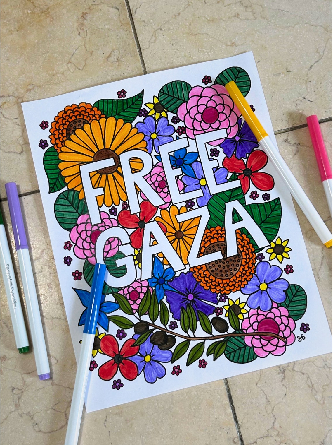 Free Gaza Printable Adult Coloring Page - Etsy