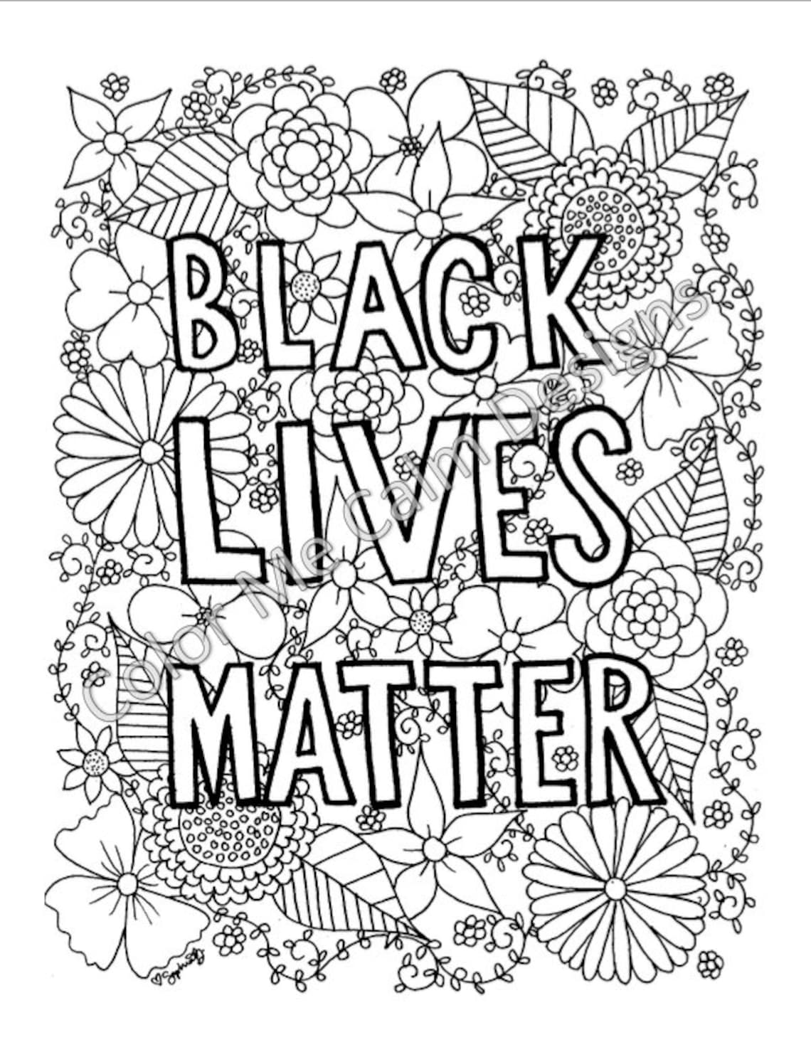 Black Lives Matter Printable Adult Coloring Page - Etsy