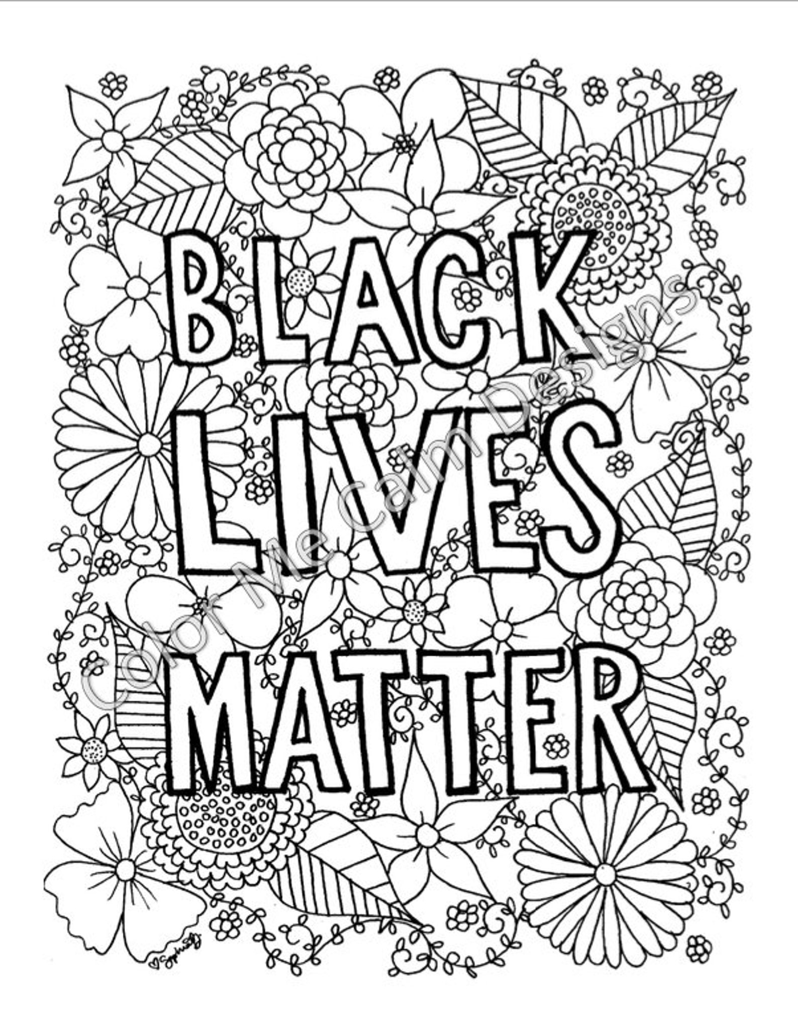 Black Lives Matter Printable Adult Coloring Page - Etsy