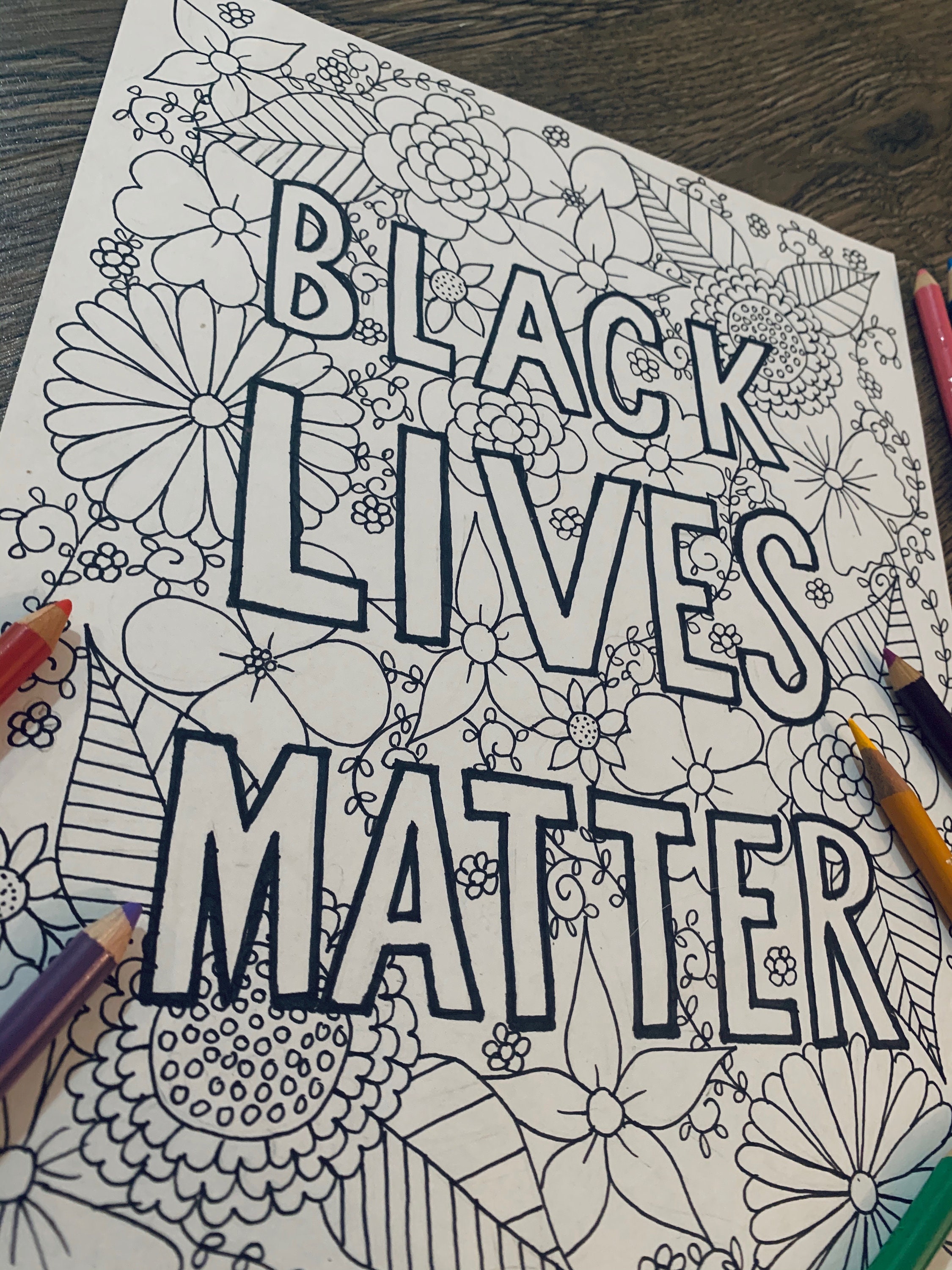 Black Lives Matter Printable Adult Coloring Page - Etsy