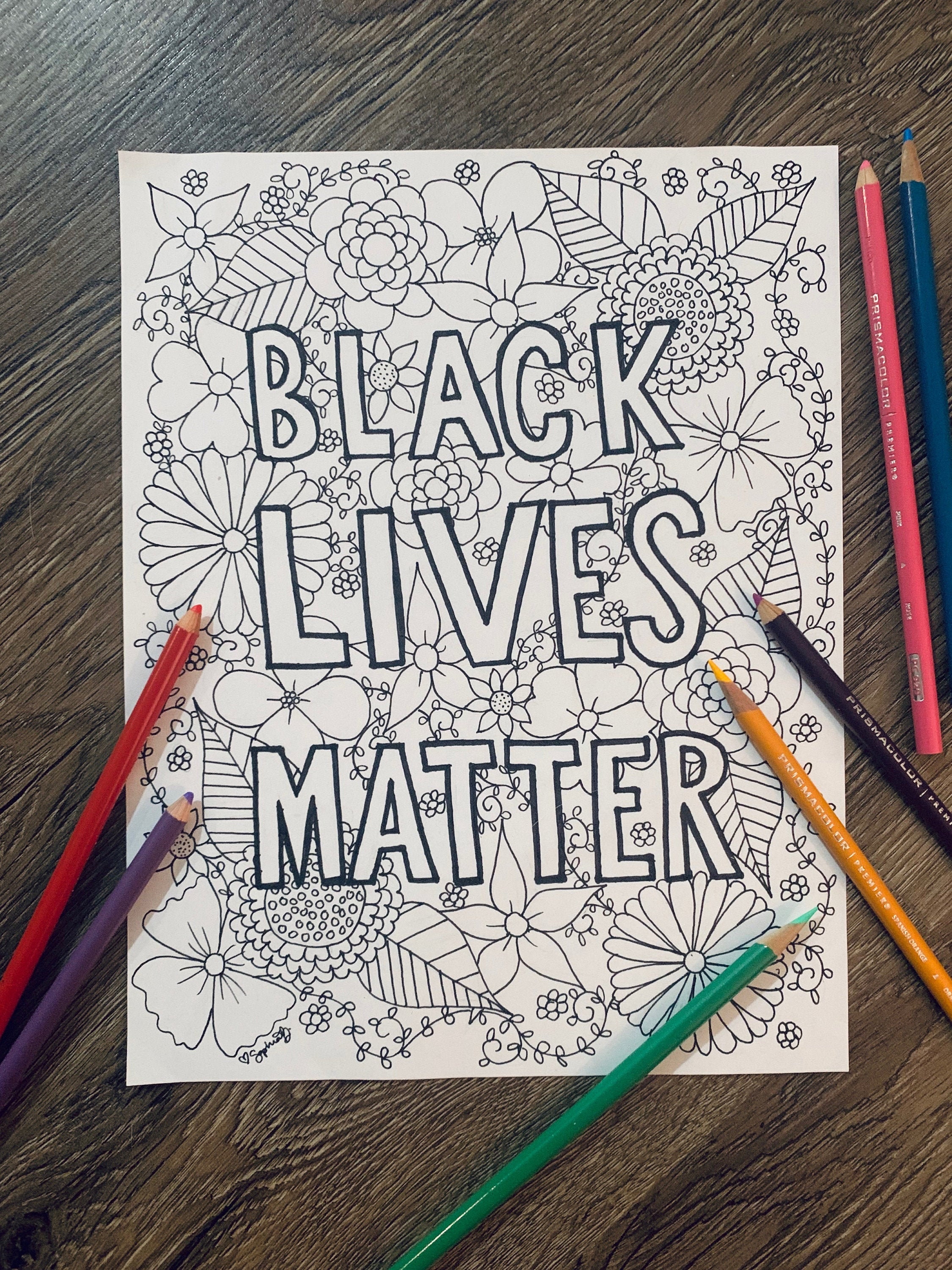 Black Lives Matter Printable Adult Coloring Page | Etsy