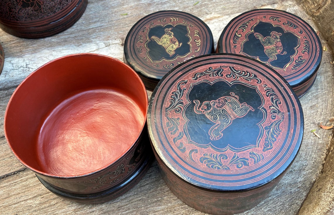 Burmese Laquerware Box - Etsy