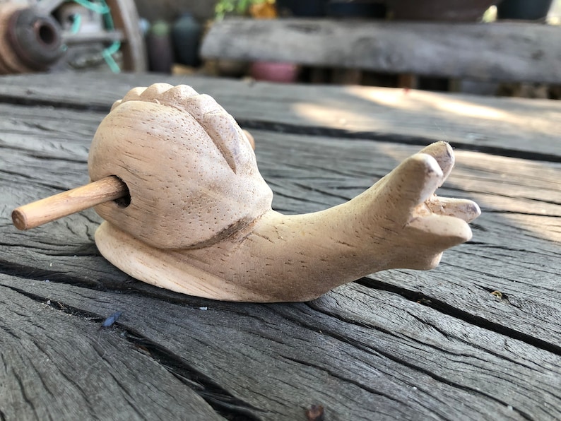 Hand Carved Snail Instrument: Cottagecore Decor - Etsy