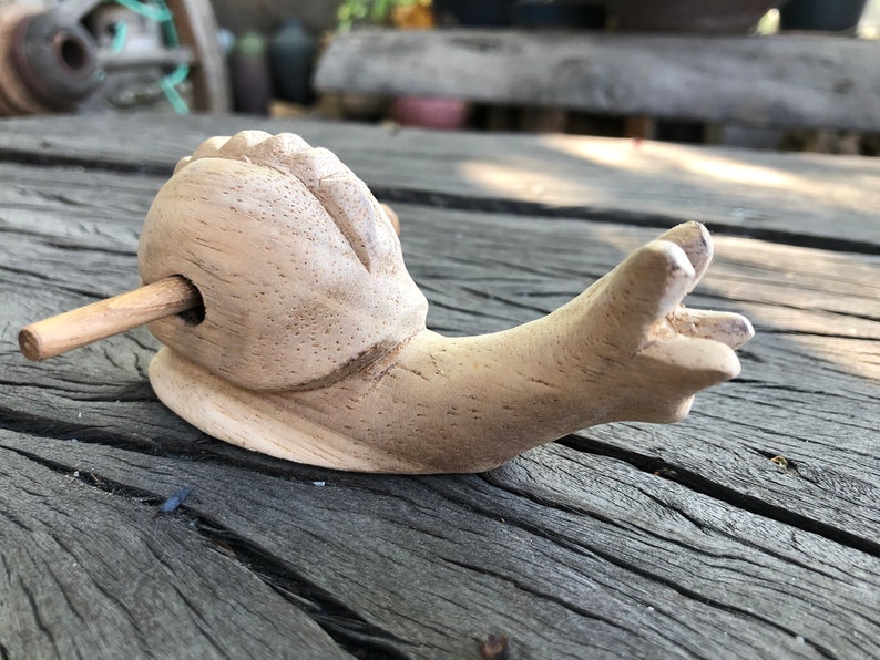 Hand Carved Snail Instrument: Cottagecore Decor - Etsy