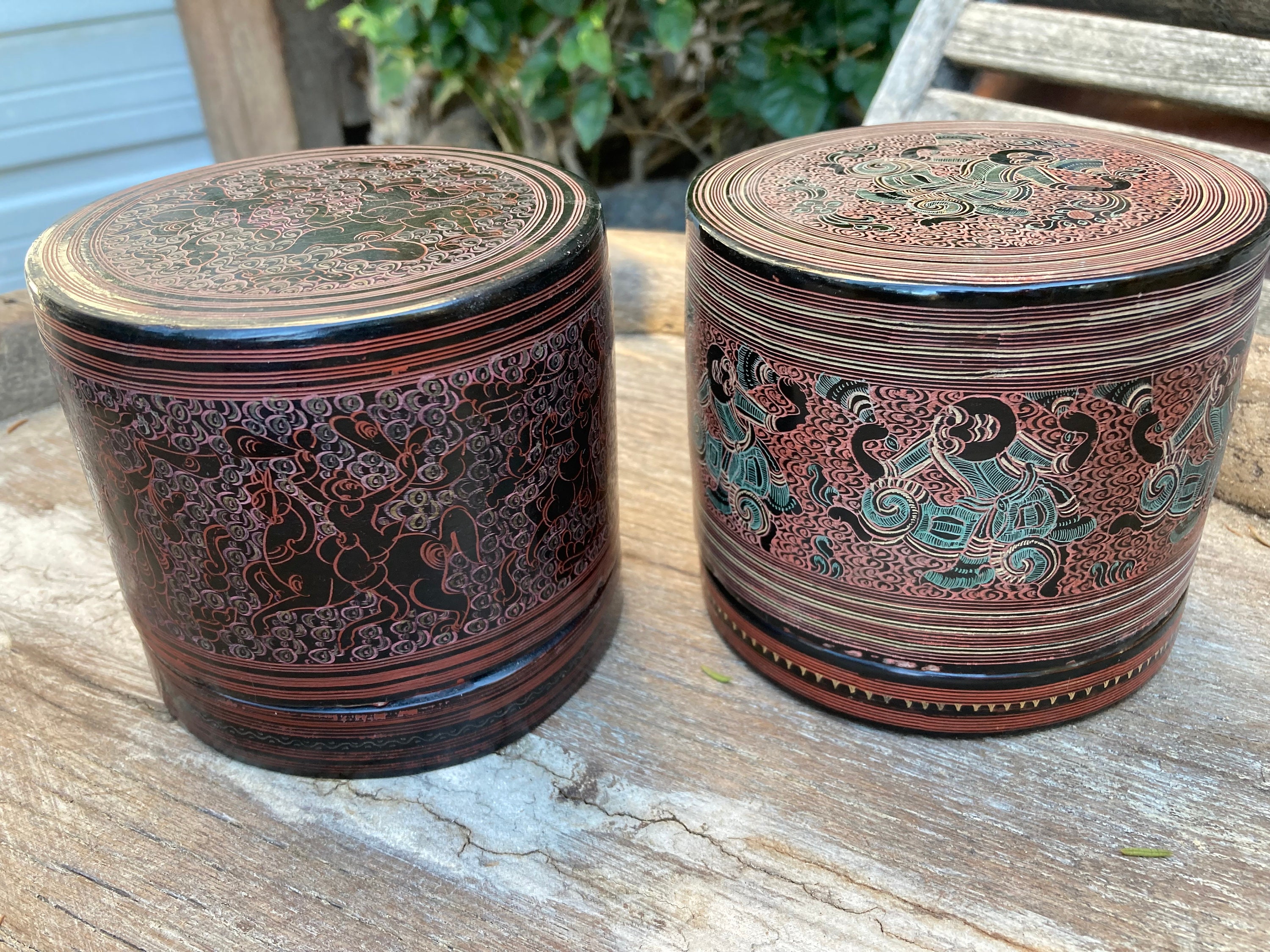 Burmese Laquerware Box - Etsy