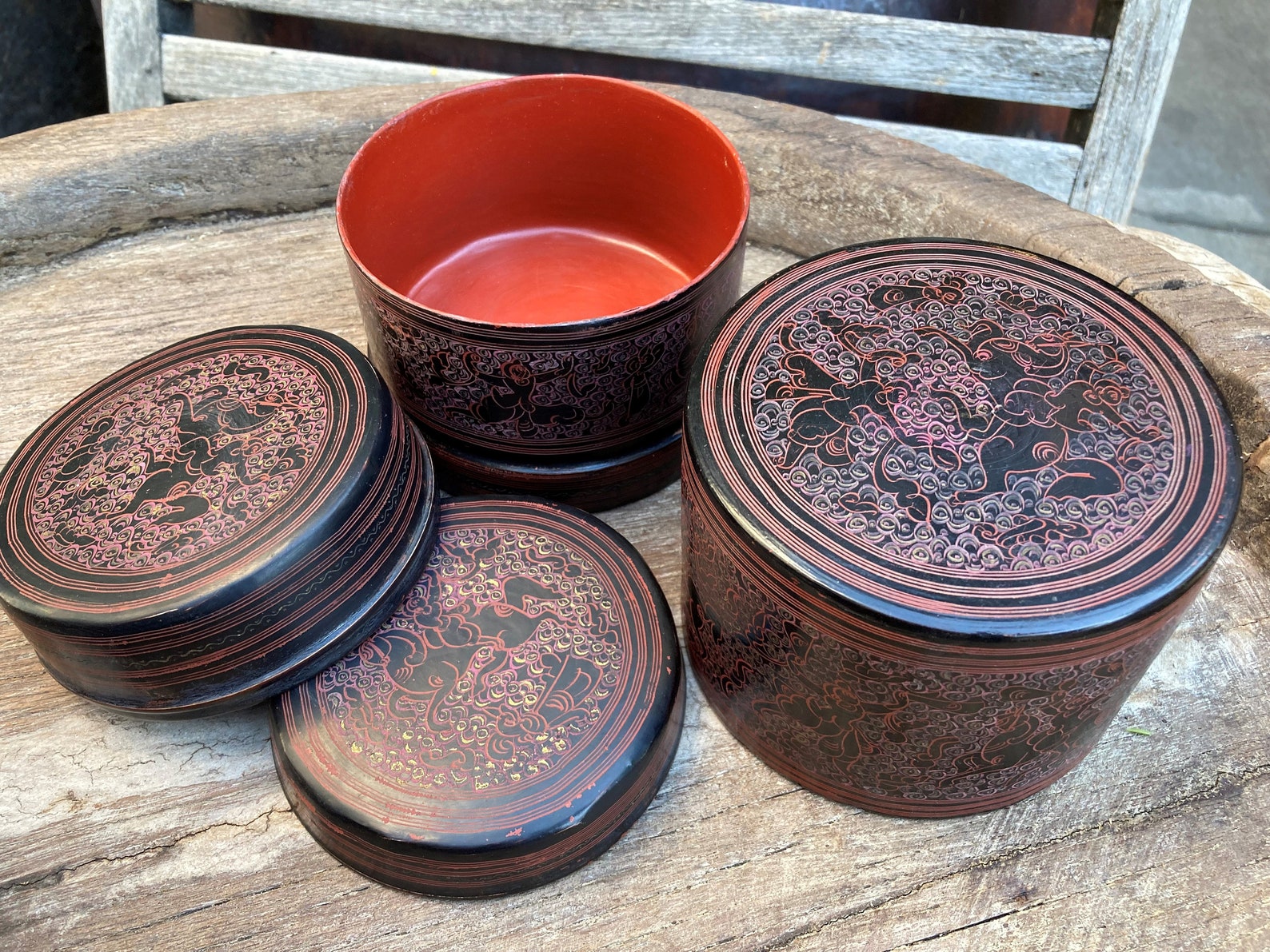 Burmese Laquerware Box - Etsy
