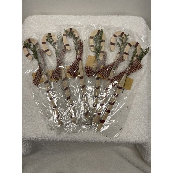 Wooden Candy Canes 9 Set of 6 Country Christmas | Etsy